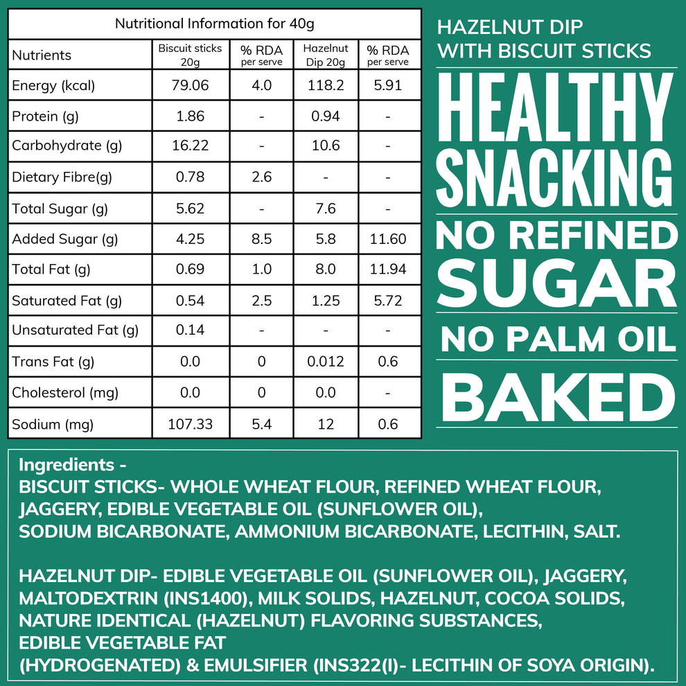 Dipsters - Hazelnut Dip with Sticks