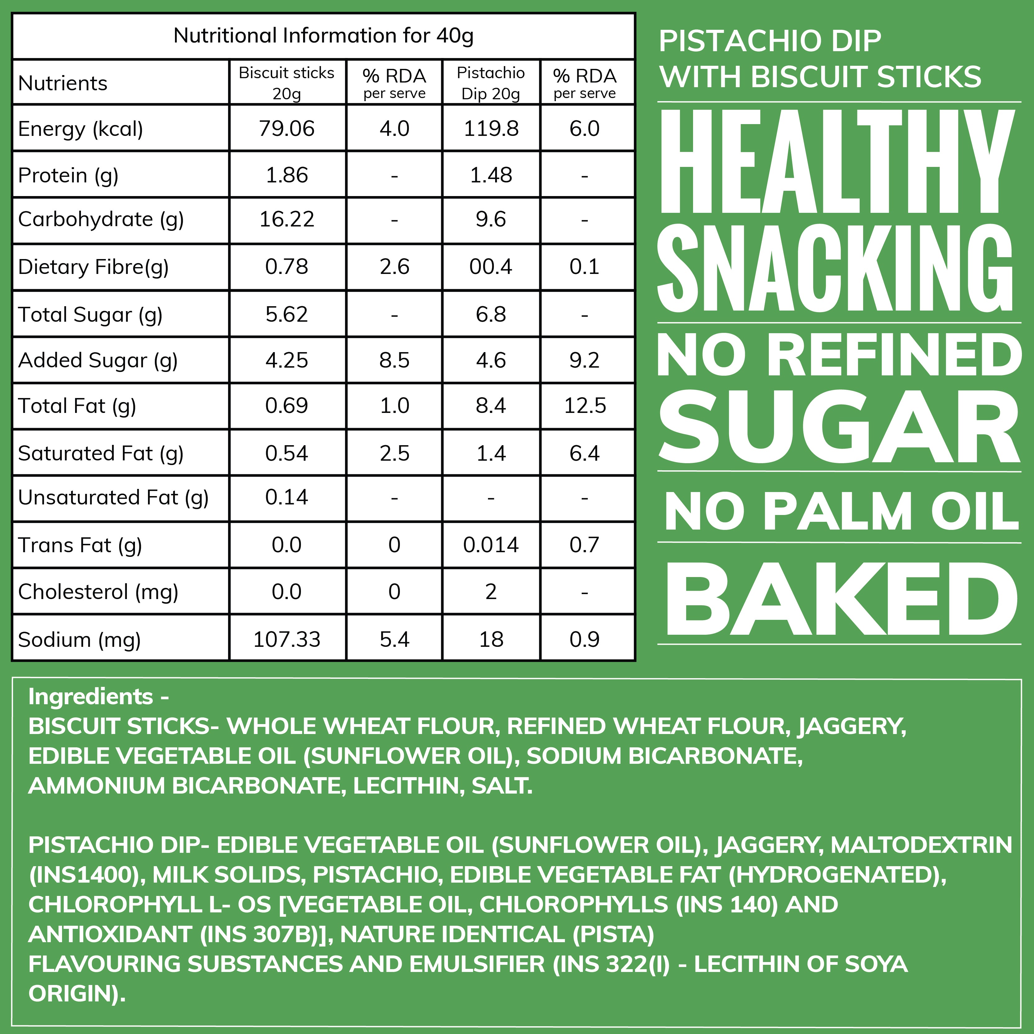 Dipsters - Pistachio Dip with Sticks